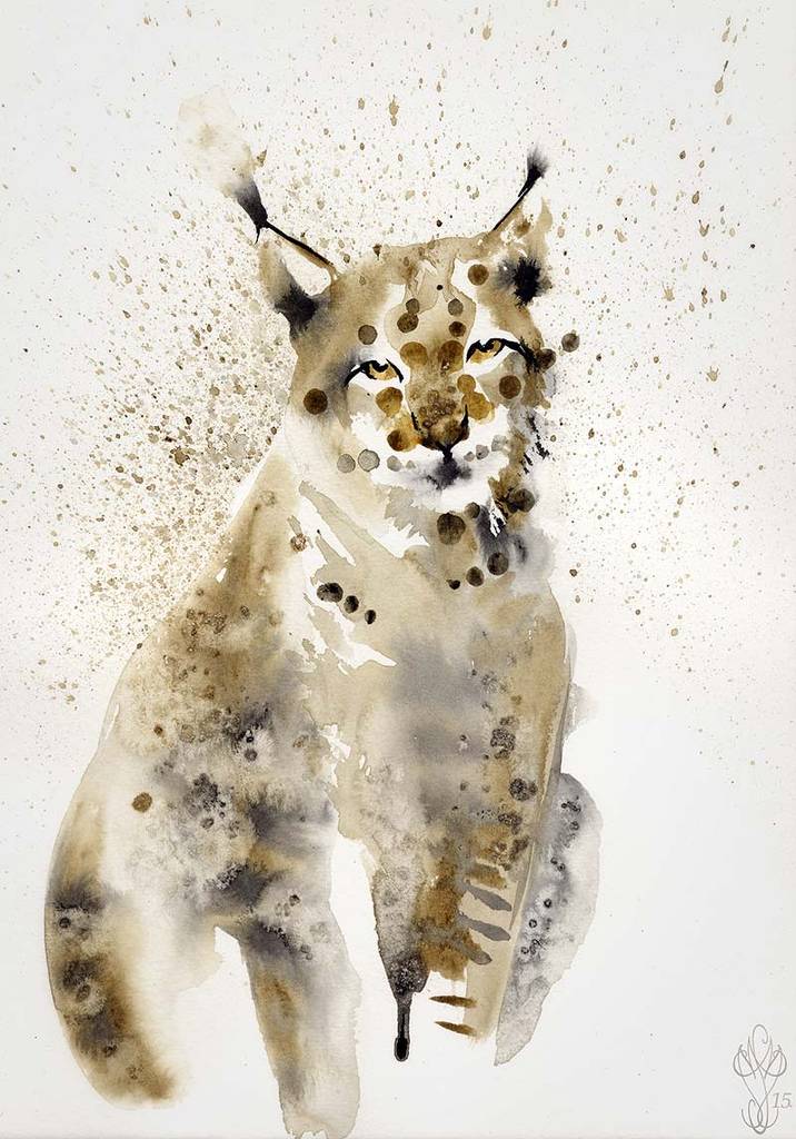 LYNX by Martine Fassier, Painting, Watercolor | Art Limited