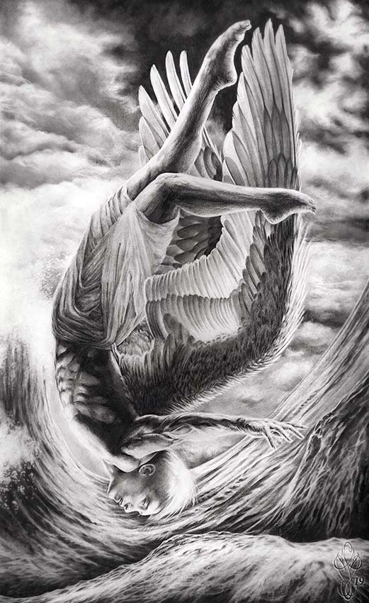ICARE by Martine Fassier, Drawing, Pencil | Art Limited