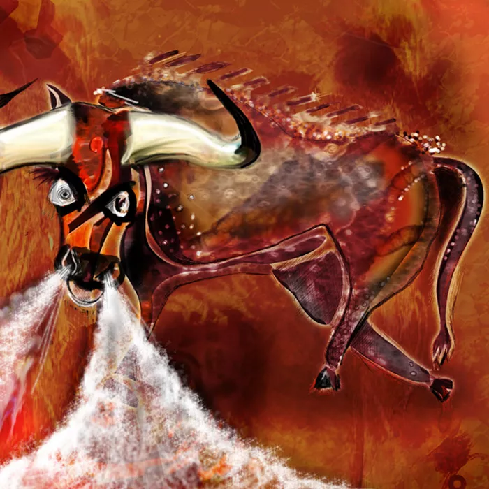 .: Taureau :. by Evelyn Dumont, Drawing | Art Limited
