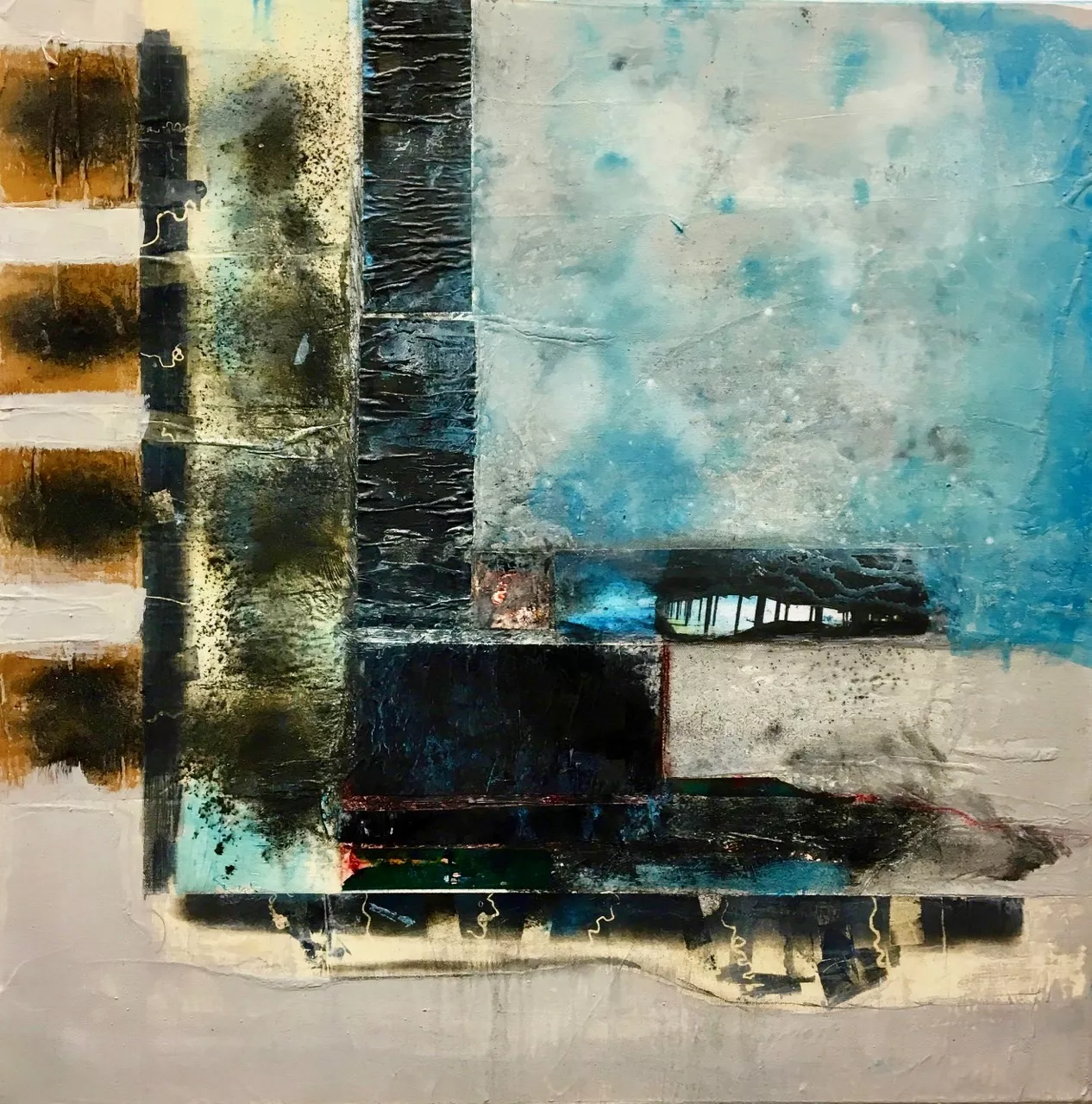 Pier by Caryl Beach, Mixed media, Collage | Art Limited