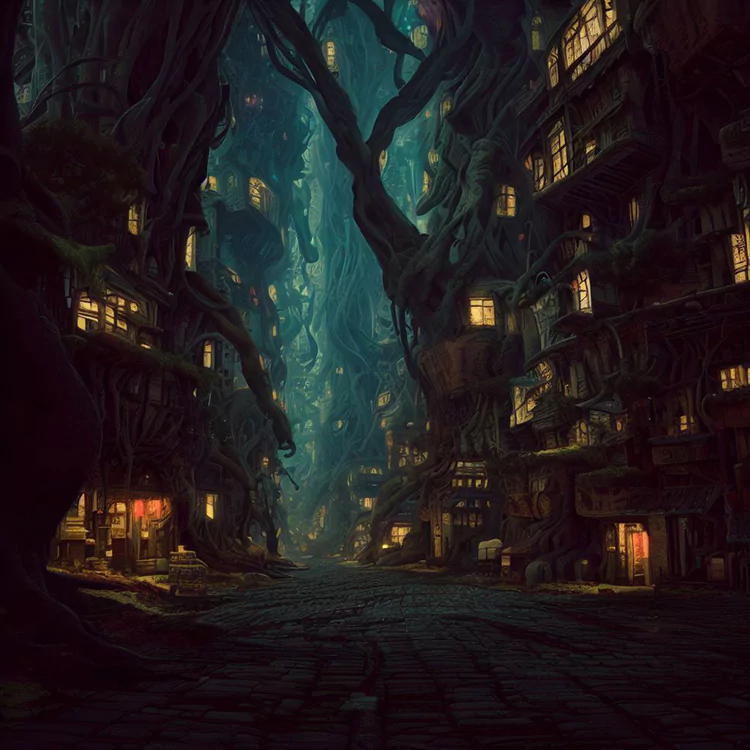 Dans les rues de la ville-arbre (3) par Henri Manguy, Art numérique ...