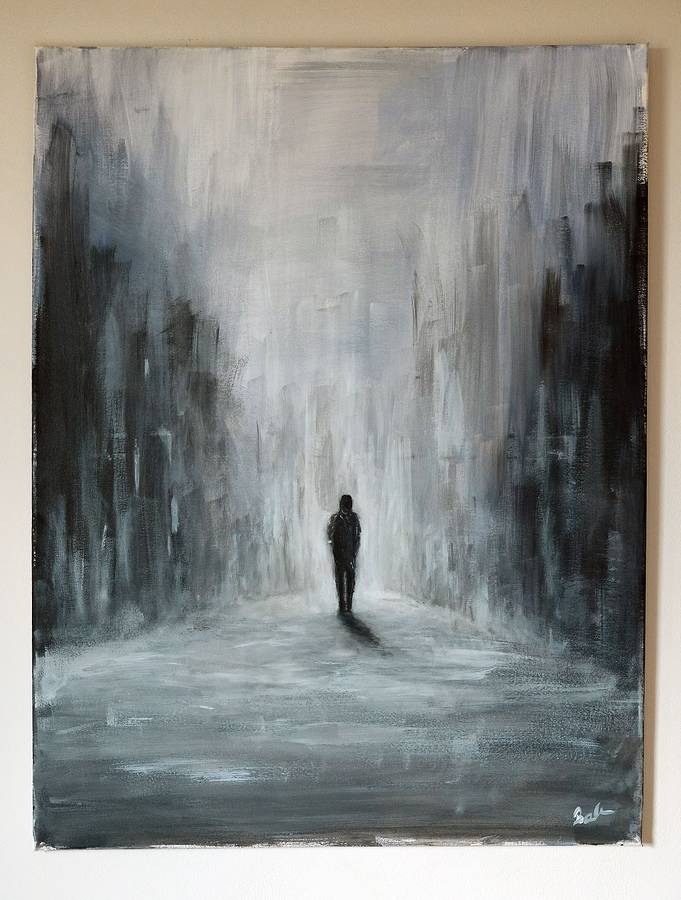Lonely Man Walking Painting