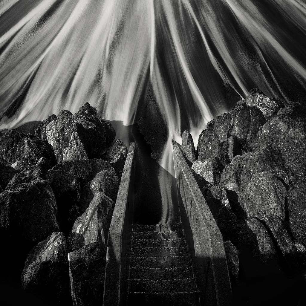 Abstract with stairs, rocks and water by Nathan Wirth, Photography ...