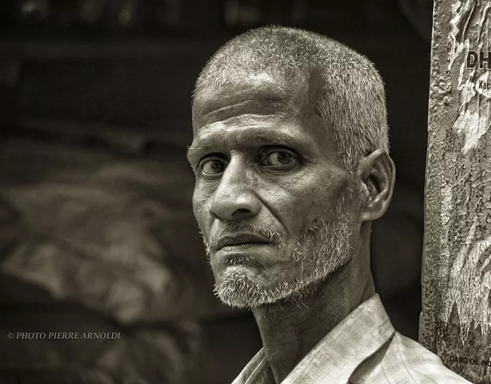 Varanasi : Portrait D'un Homme Dans La Rue by Pierre Arnoldi, art work ...