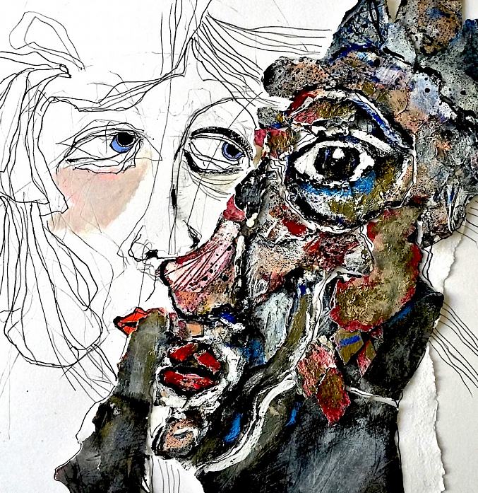 Paris and Helena. Fragmental faces (4) by Jos Letschert, art work | Art ...