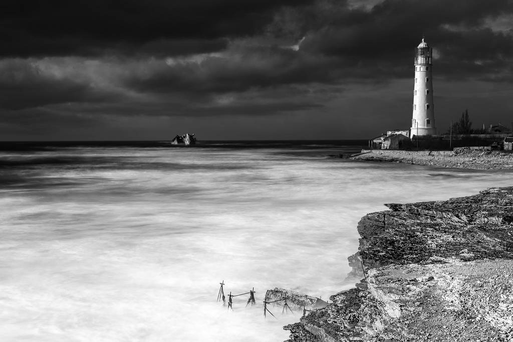 Sunken ship near the lighthouse. by Oleg Bolotnikov, Photography ...