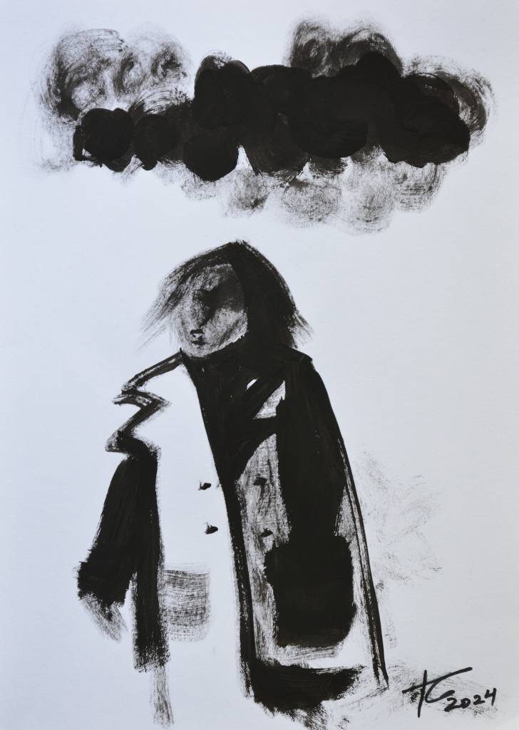 Black cloud by Teodora Sarbinska, Painting, Gouache | Art Limited