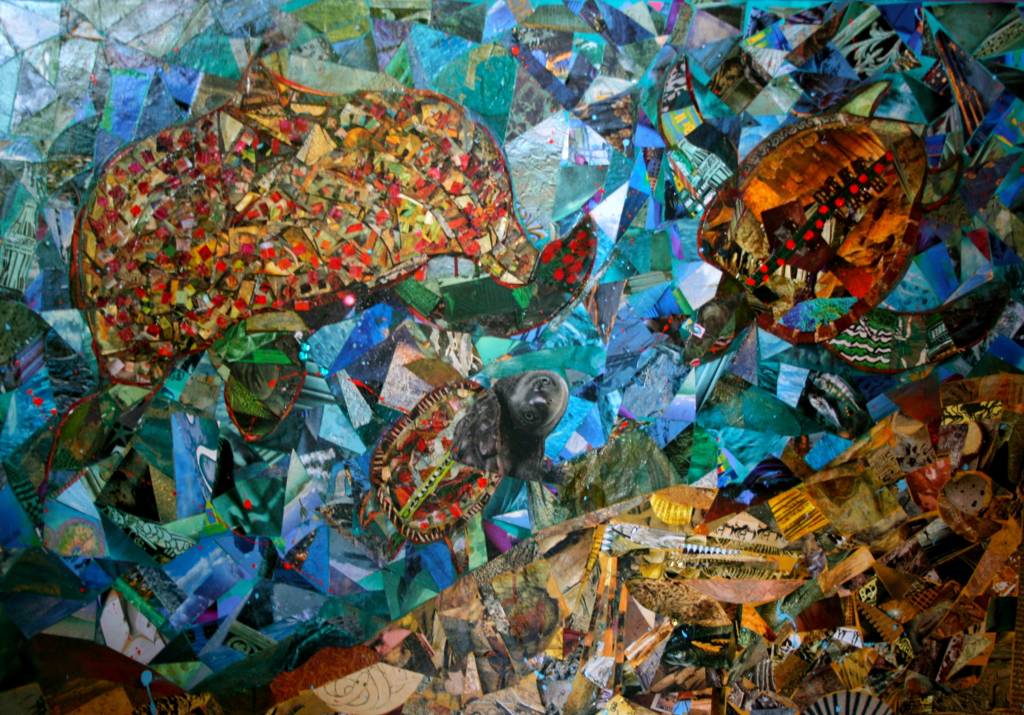 'Deep Sea' by Victoria Mullen, Mixed media, Collage