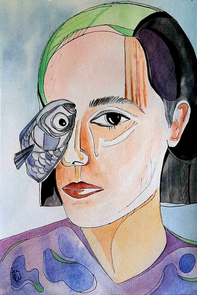 Self portrait by Leila Moazzami, Painting, Watercolor | Art Limited