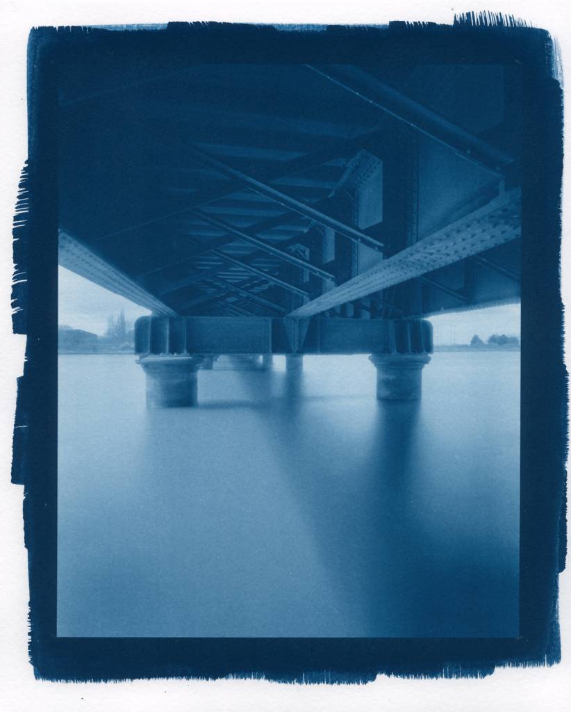 Railway bridge pinhole cyanotype by Andrew Keedle, Photography, Large ...