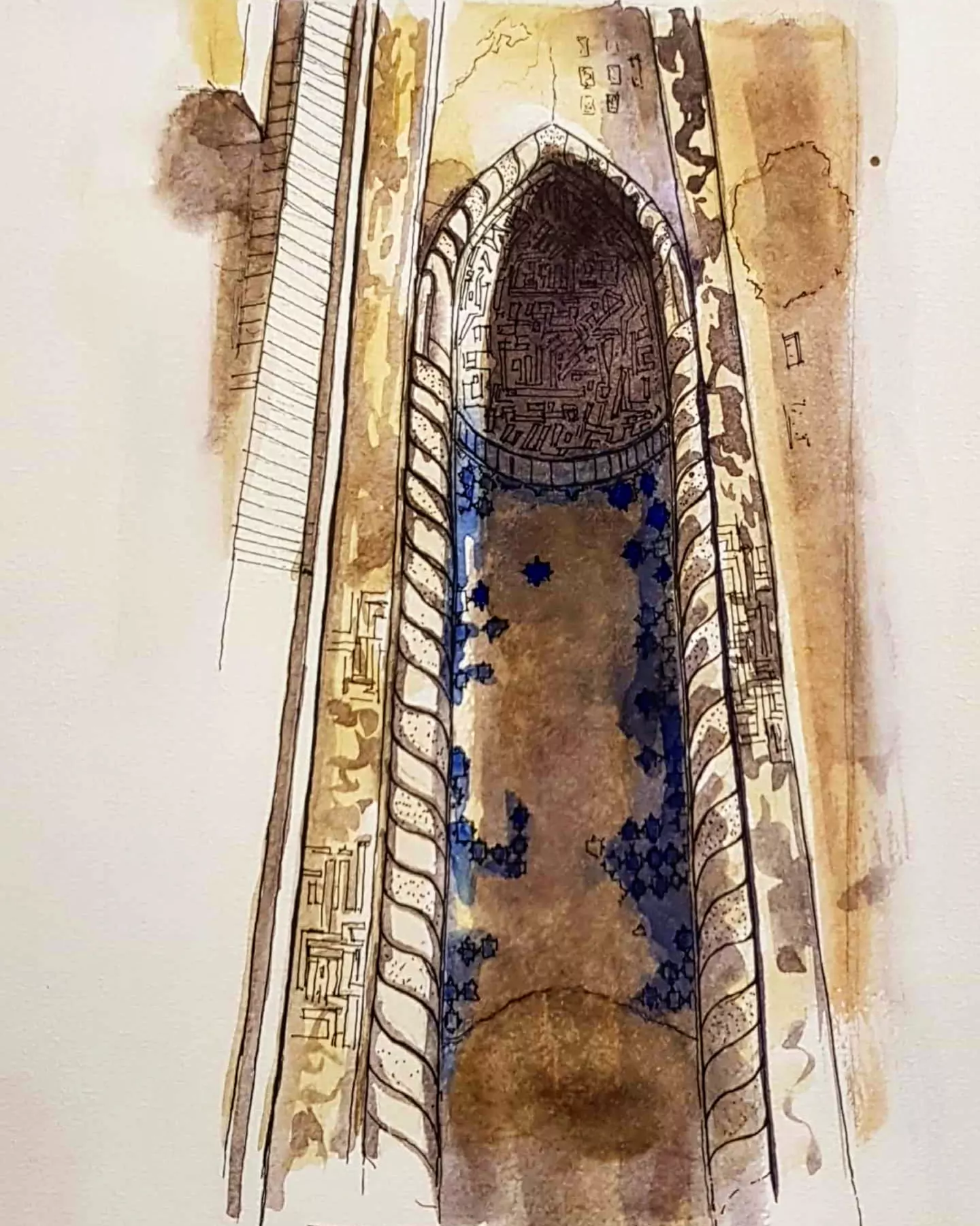 Pir-e-bakran by Maryam Bahman, Painting, Watercolor | Art Limited
