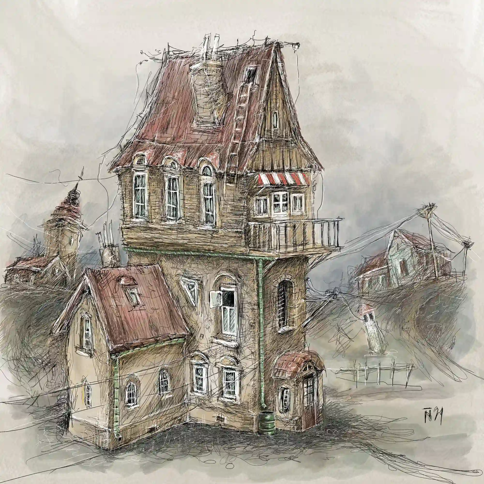 House by Lu Dafi, Drawing | Art Limited