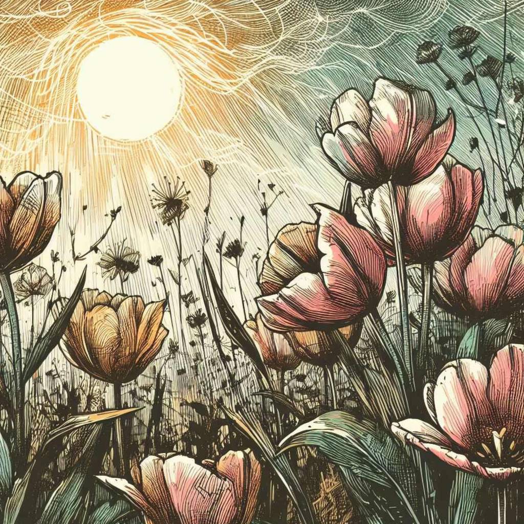 Campo di tulipani by Francesco Mappa, Drawing, Digital | Art Limited