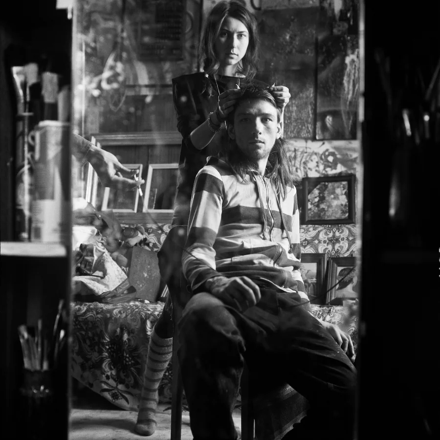 Grisha and Anna (portrait with horns) by Aliaksandr Veledzimovich ...